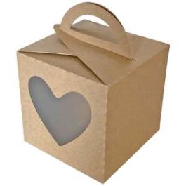 fold over box heart window box with handle