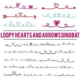 loopy hearts and arrows dingbat|313189