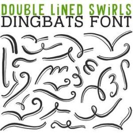 cg double lined swirls dingbats