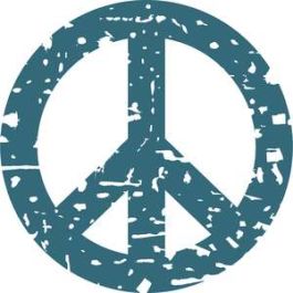 distressed peace sign