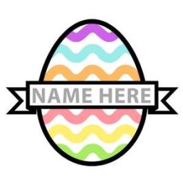 easter egg ric-rac ribbon monogram