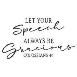 let your speech always be gracious