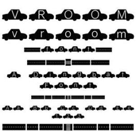vroom vroom car & road font