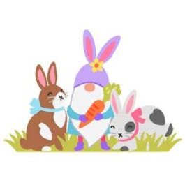 gnome with easter bunnies