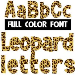 leopard letters color font|319572