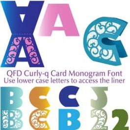 qfd curly-q card monogram font|319868