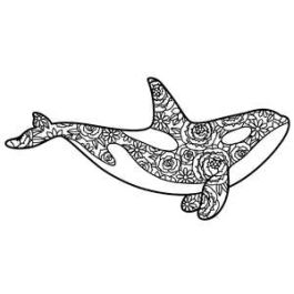 orca whale floral mandala