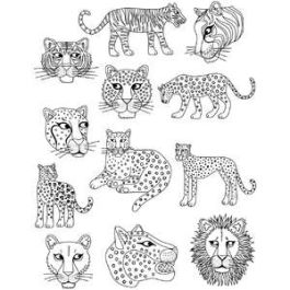 big cat coloring stickers
