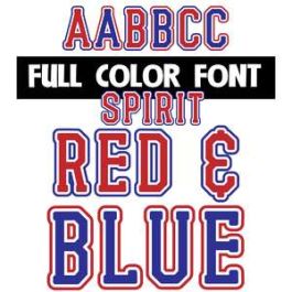 spirit - red and blue color font