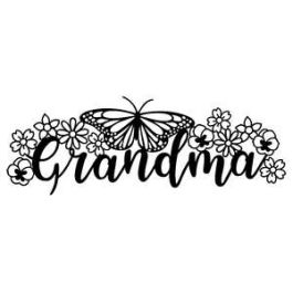 grandma monogram with flowers and butterfly