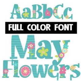 may flowers color font