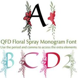 qfd floral spray monogram font