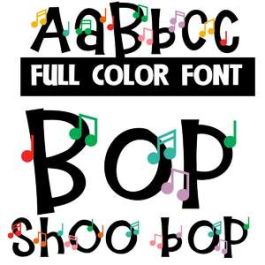 bop shoo bop color font