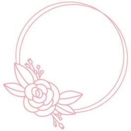 rose circle monogram frame