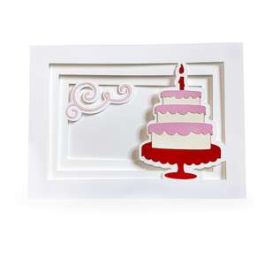 birthday cake shadow box card