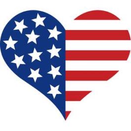 independence day heart flag