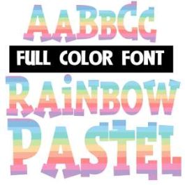 rainbow pastel color font