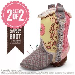 2 cowboy boot pin cushion pattern