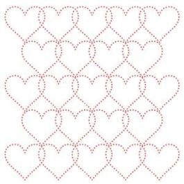 overlapping hearts stitching pattern