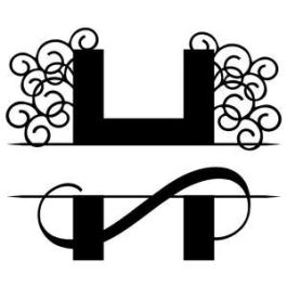 h split letter monogram family name