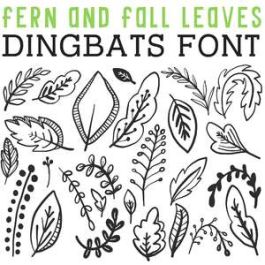 cg fern and fall leaves dingbats