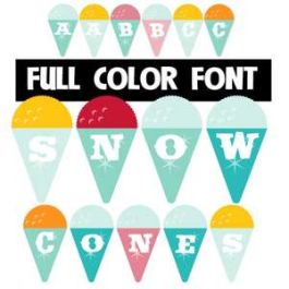 snow cones color font