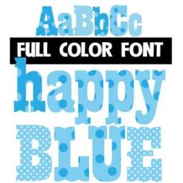 happy blue color font