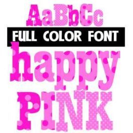 happy pink color font