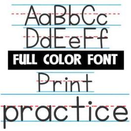 print practice color font