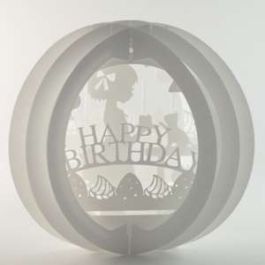 3 layered pop up sphere happy birthday