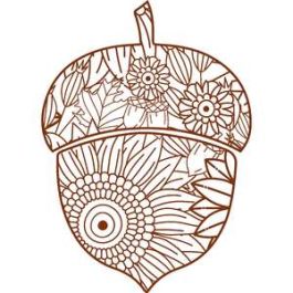fall acorn zentangle