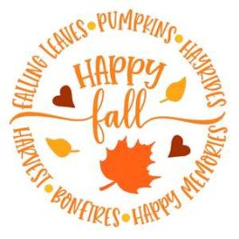 happy fall circle design