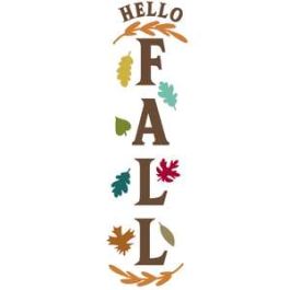hello fall vertical sign