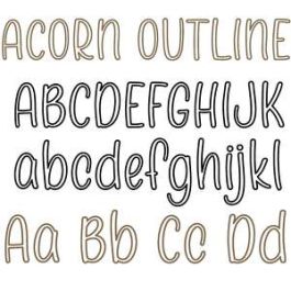 acorn outline font