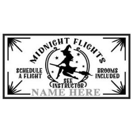 midnight flights custom sign