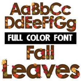 fall leaves color font
