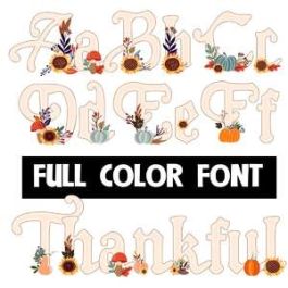 thankful color font