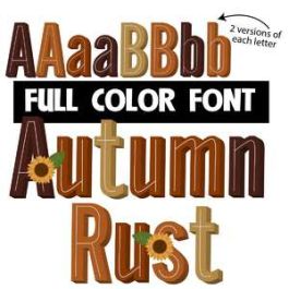 autumn rust color font