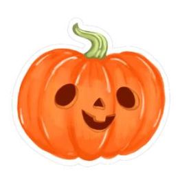 kawaii jack-o-lantern one tooth grin