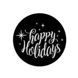 round happy holidays circle
