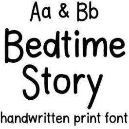 bedtime story handwritten print font