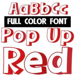 pop up red color font