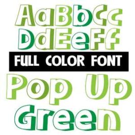pop up green color font