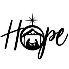 hope christmas design with nativity scene