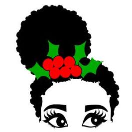 christmas emma afro hair side puff