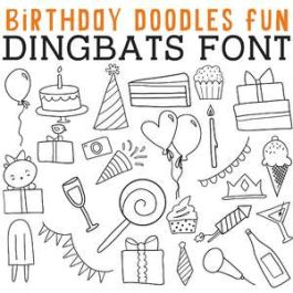 cg birthday doodles fun dingbats