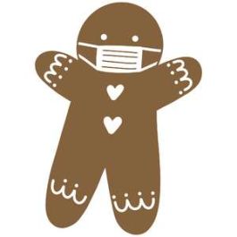 gingerbread man with mask