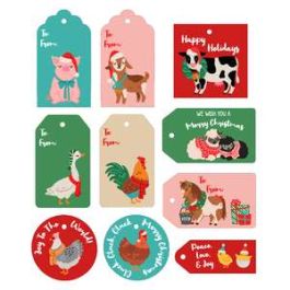 farm animal christmas gift tags