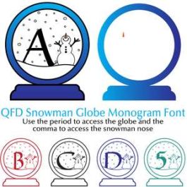 qfd snowman globe monogram font
