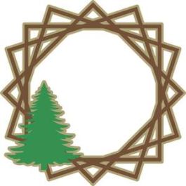 pine tree circle frame